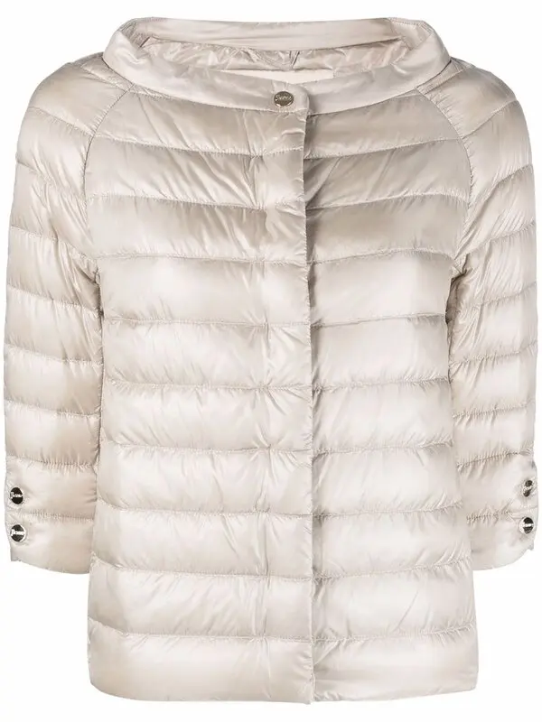 Herno Three-quarter-length Sleeve Puffer Jacket - Neutrals