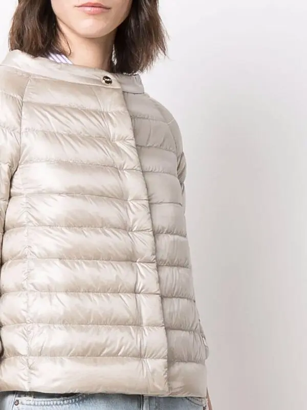 Herno Three-quarter-length Sleeve Puffer Jacket - Neutrals