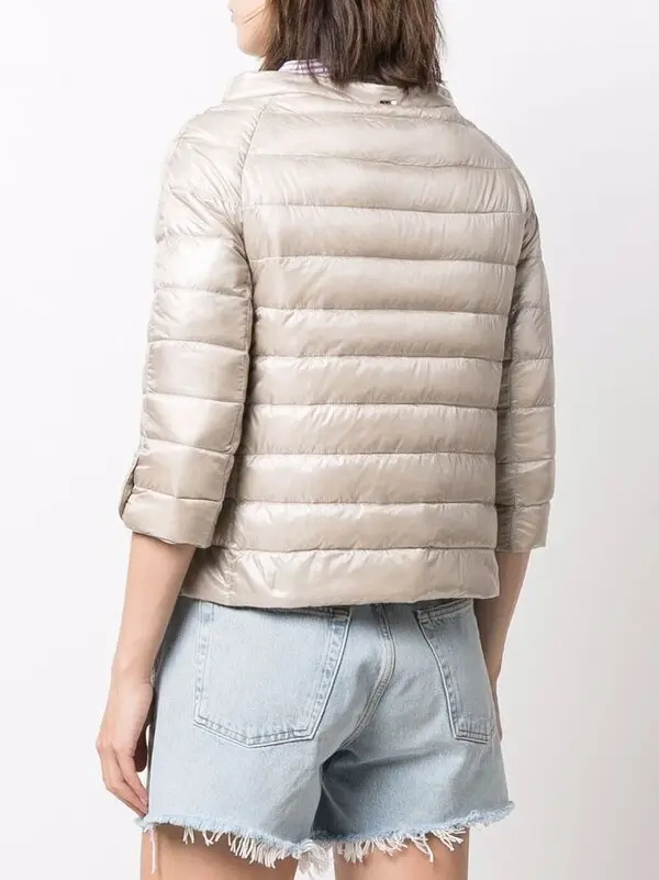 Herno Three-quarter-length Sleeve Puffer Jacket - Neutrals