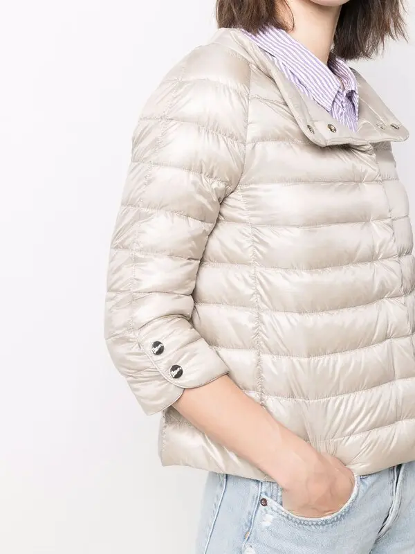 Herno Three-quarter-length Sleeve Puffer Jacket - Neutrals