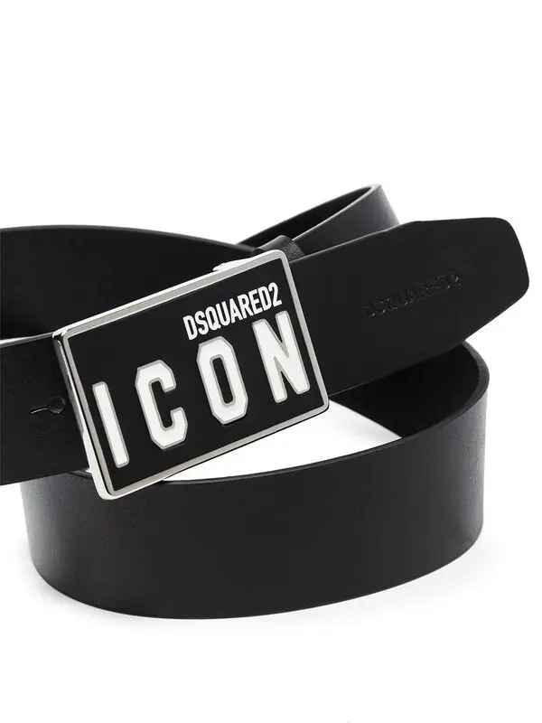 Dsquared2 Icon Logo Plaque Leather Belt