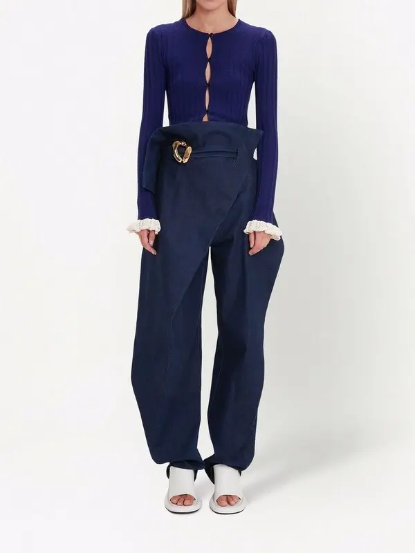 JW Anderson Fold-over Wide-leg Jeans