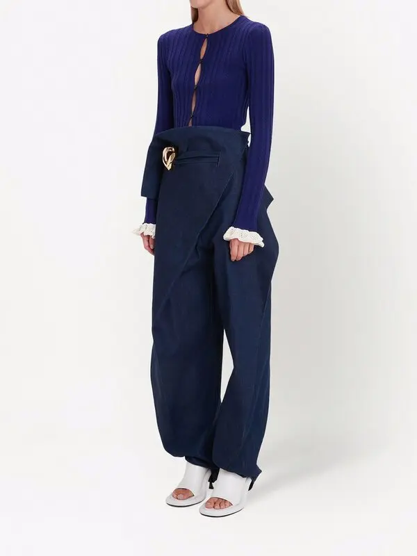 JW Anderson Fold-over Wide-leg Jeans