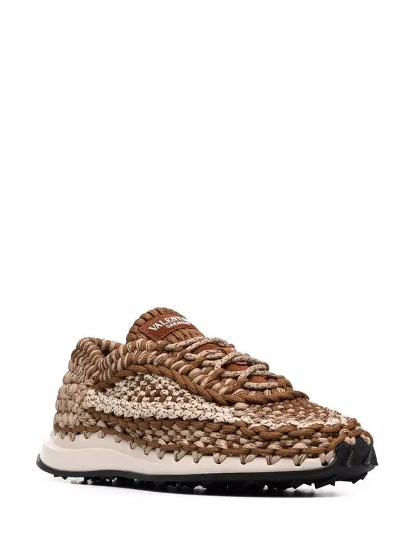 Valentino Garavani Crochet Low-top Sneakers - Brown