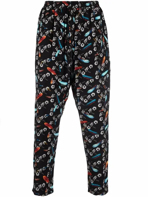COUNTY OF MILAN Graphic-print Pleated Track Pants