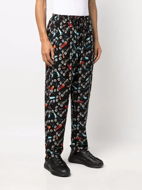 COUNTY OF MILAN Graphic-print Pleated Track Pants