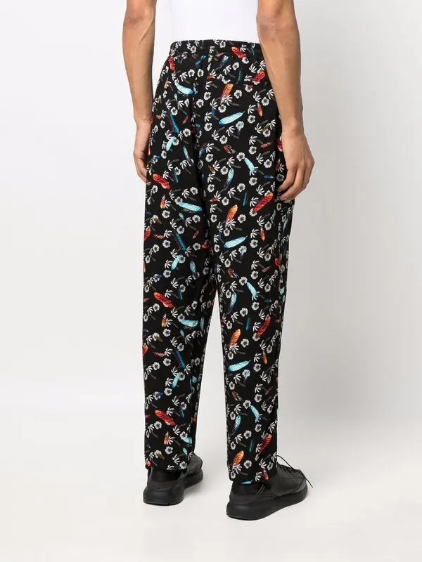 COUNTY OF MILAN Graphic-print Pleated Track Pants