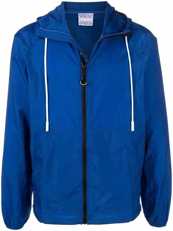 COUNTY OF MILAN Cross-motif Windbreaker - Blue