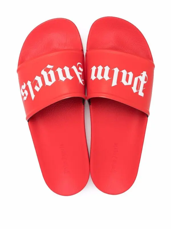 Palm Angels Logo-print Slides - Red