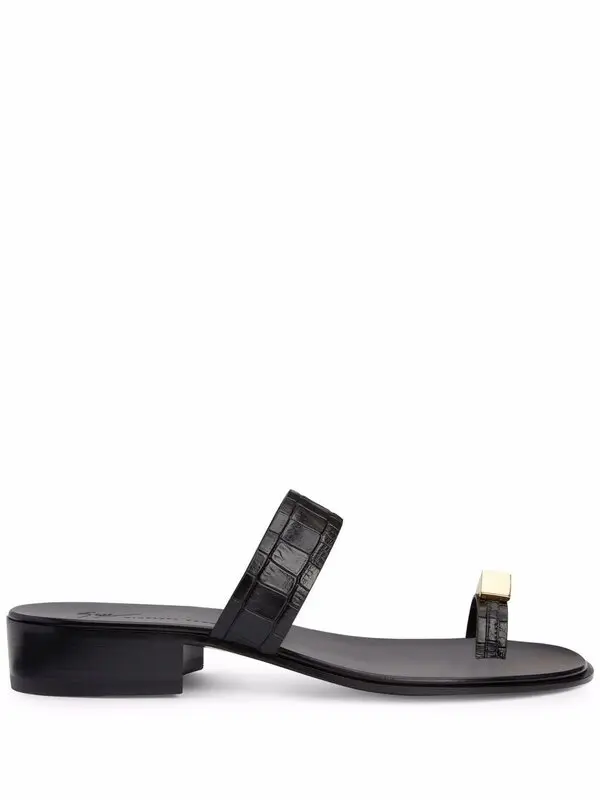 GIUSEPPE ZANOTTI Bardack Snakeskin-effect Toe-loop Sandals