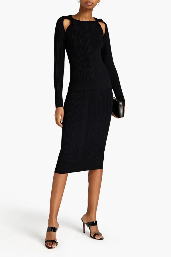 Herve Leger Ribbed Bandage Skirt