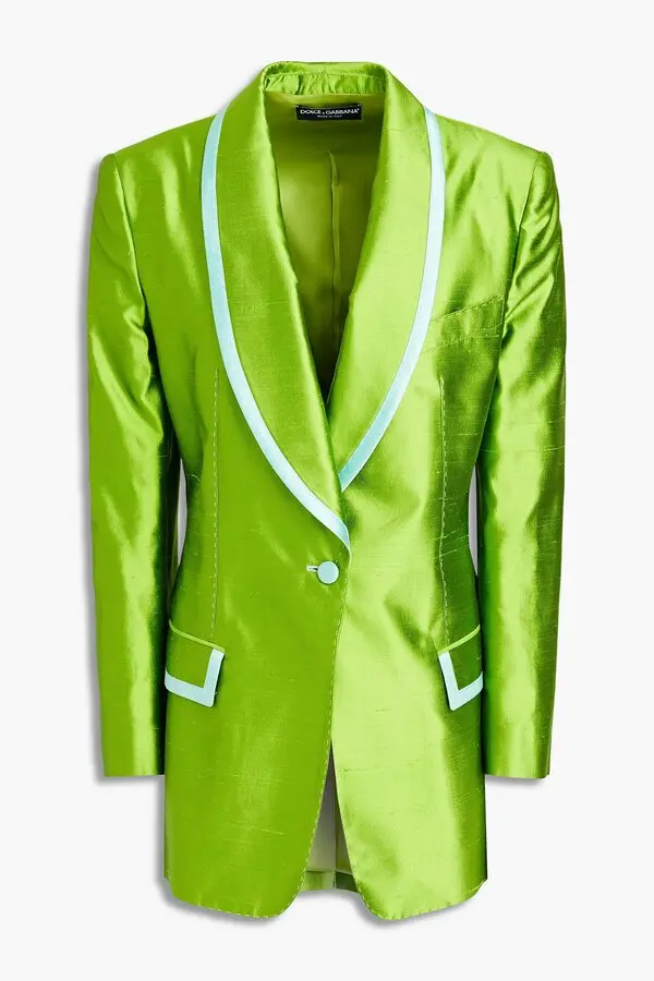 Dolce & Gabbana Silk-dupioni Blazer - Bright Green