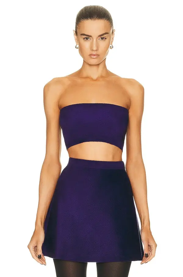 Alaïa Velvet Bandeau Top - Indigo