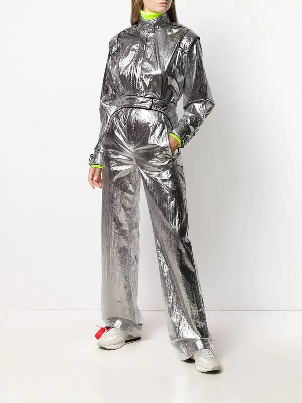 Off-White Racing Metallic Effect Jumpsuit
