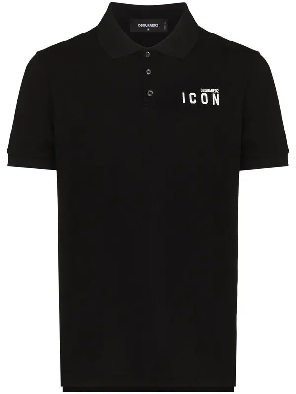 Dsquared2 Icon-print Polo Shirt - Black