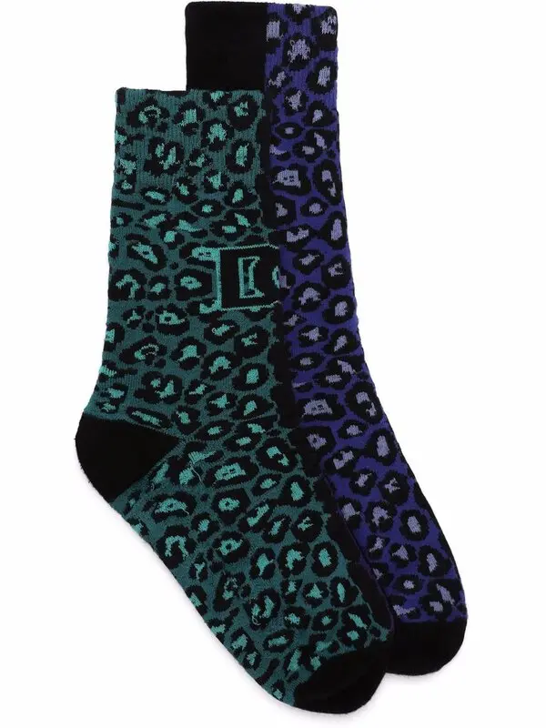 Dolce & Gabbana Leopard-print Crew Socks - Green