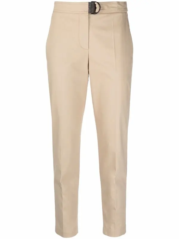 Brunello Cucinelli Cropped Slim-fit Trousers - Neutrals