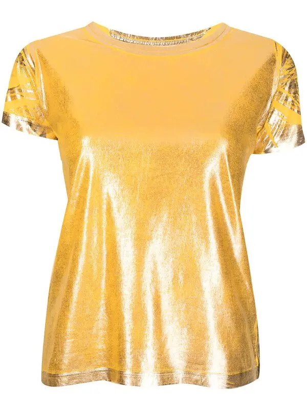 MADISON.MAISON Metallic Lamina T-shirt - Yellow