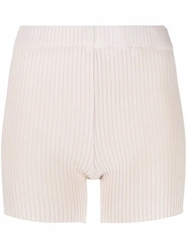 Cotton Citizen Ribbed Stretch Shorts - Neutrals