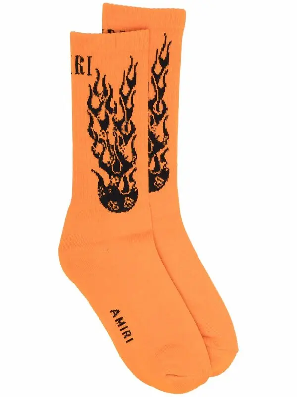 Amiri Flames Socks - Orange