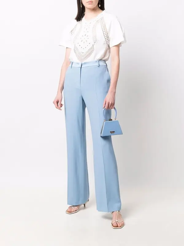 Alberta Ferretti High-waisted Straight Leg Tailored Trousers