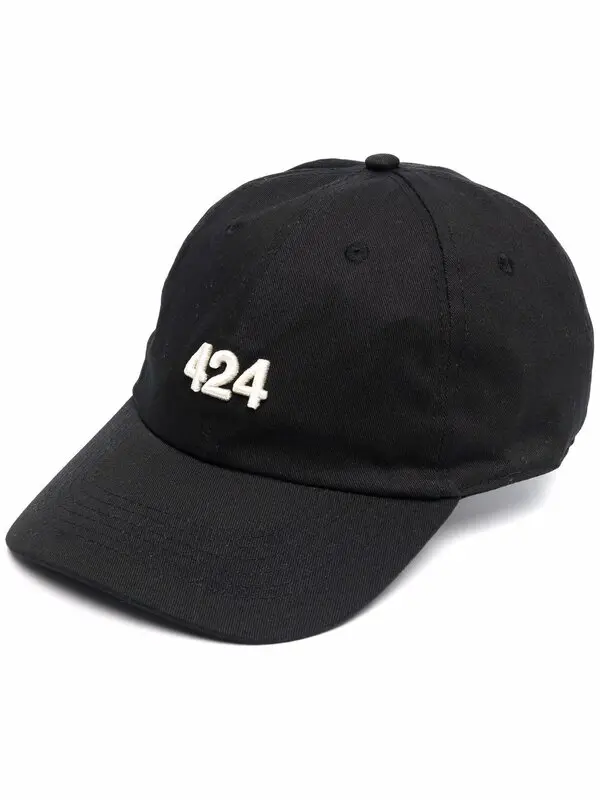 424 Embroidered Logo Baseball Cap - Black