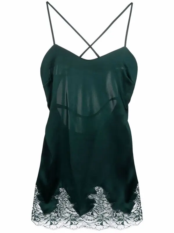 FLEUR OF ENGLAND Ela Lace-trim Babydoll Dress - Green