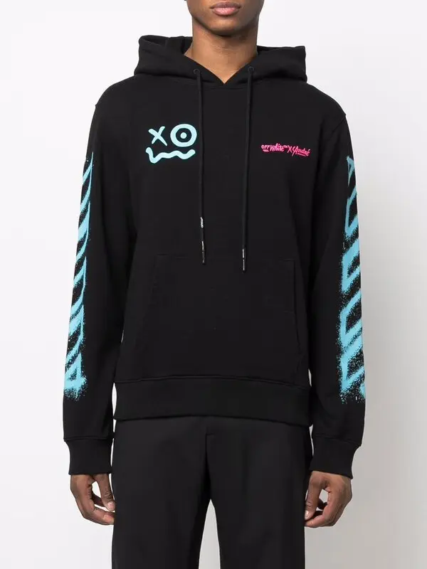 Off-White X André Saraiva Arrows Spray-Print Hoodie - Black