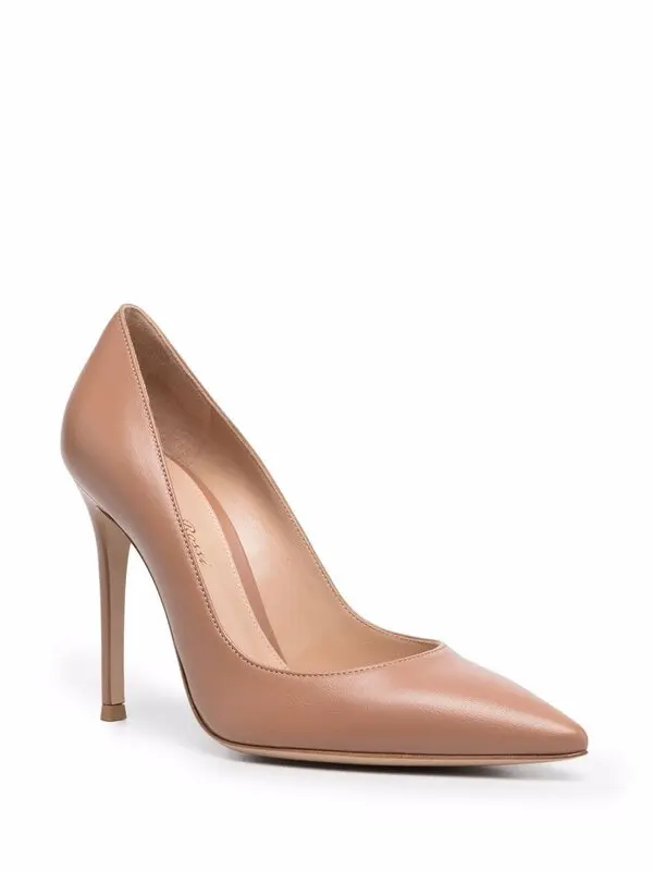 GIANVITO ROSSI 105mm Leather Pumps - Neutrals