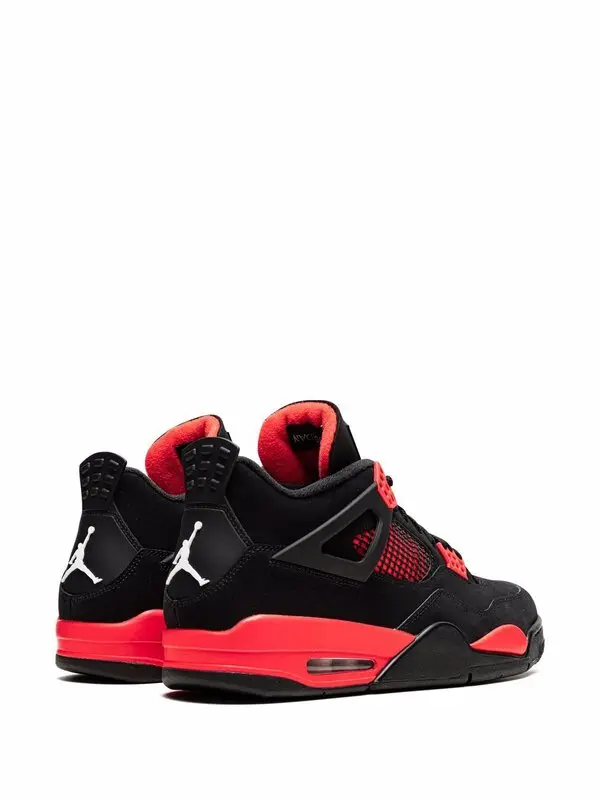 JORDAN Air 4 Retro Red Thunder Sneakers - Black