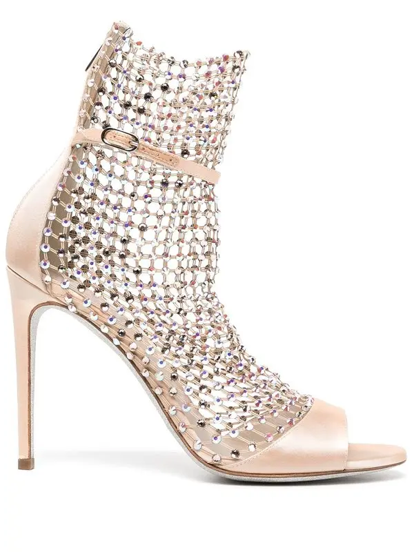 Rene Caovilla 105mm Crystal-embellished Mesh Sandals