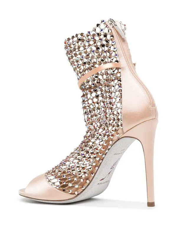Rene Caovilla 105mm Crystal-embellished Mesh Sandals