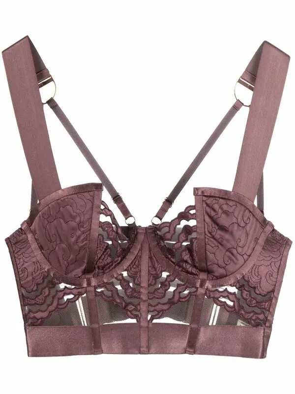BORDELLE Dala Underwired Satin Bra - Purple