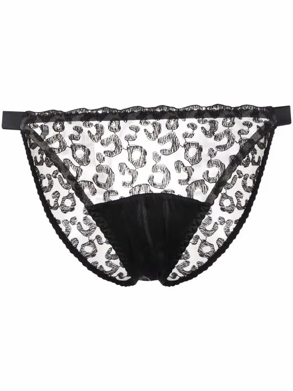 FLEUR OF ENGLAND Kittie Semi-sheer Brief - Black
