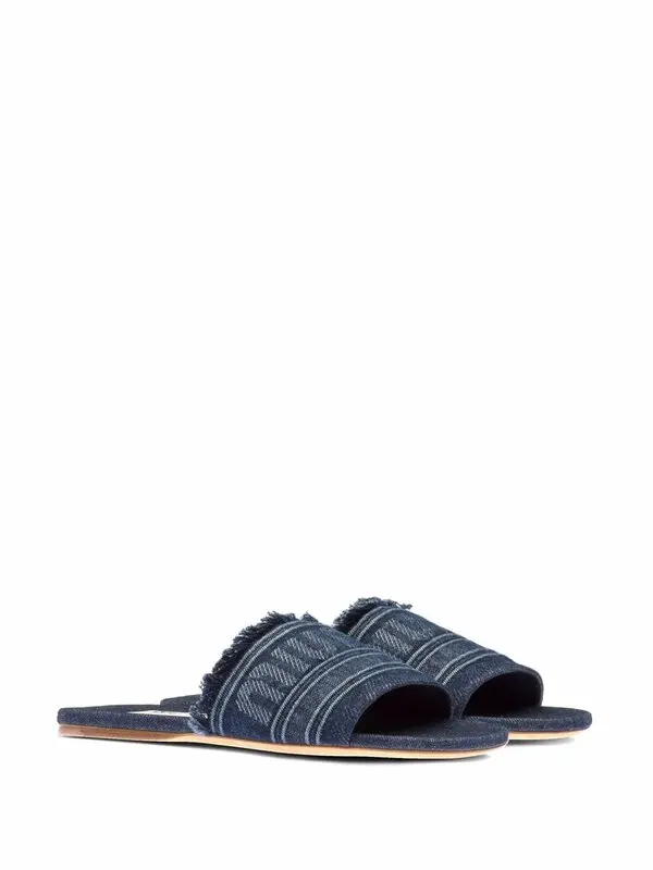 Miu Miu Logo-jacquard Frayed Sandals