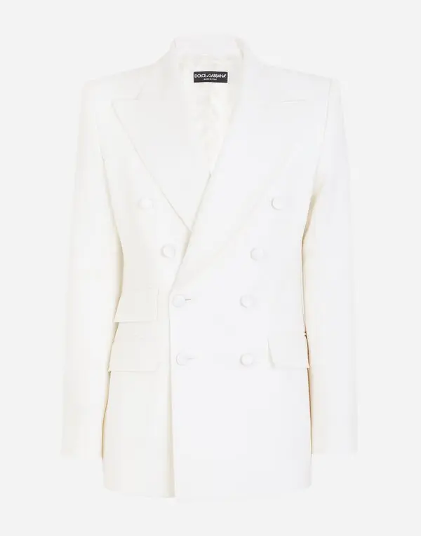 Dolce & Gabbana Double-breasted Virgin Wool Jacket - White