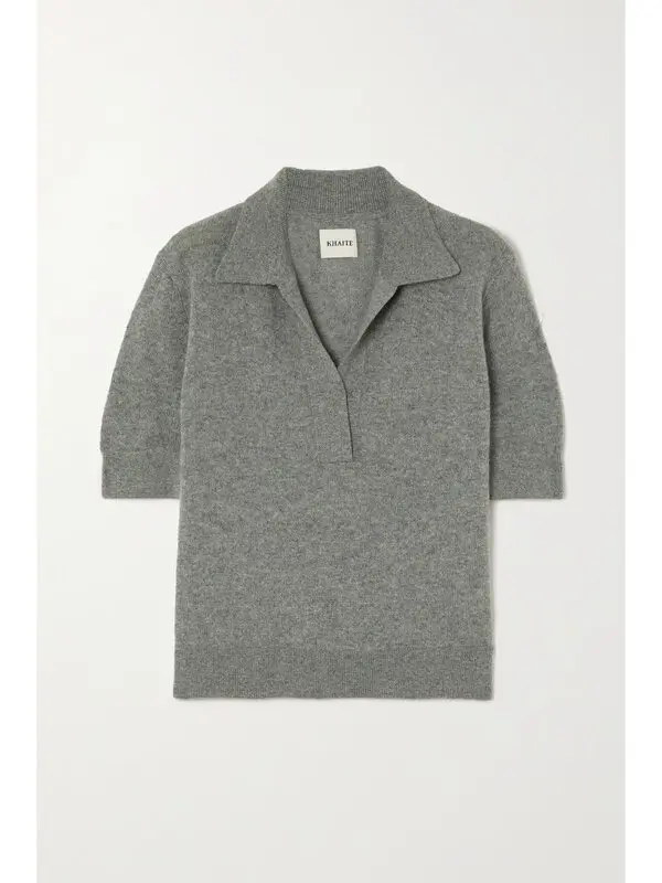 Khaite Shrunken Jo Cashmere-blend Polo Shirt