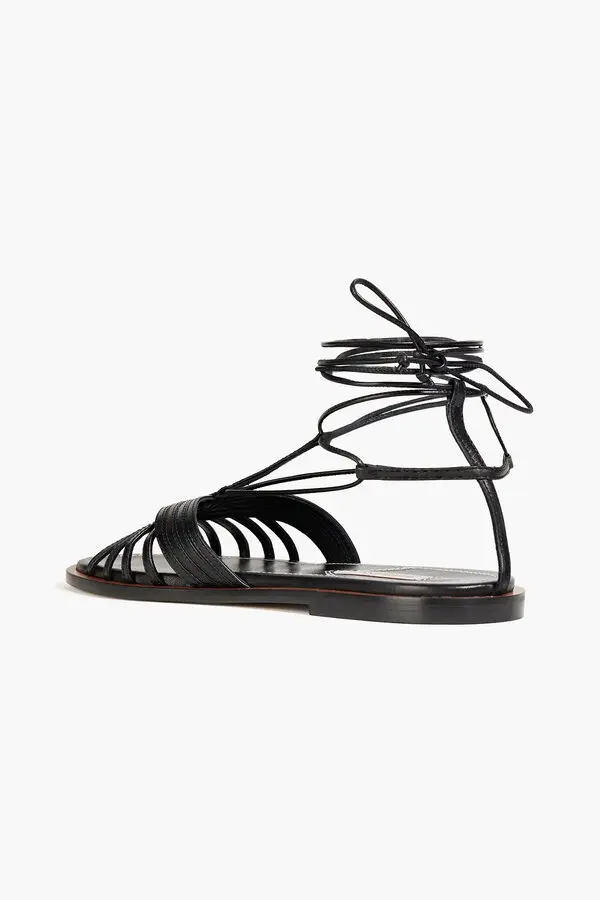 Zimmermann Lace-up Leather Sandals - Black