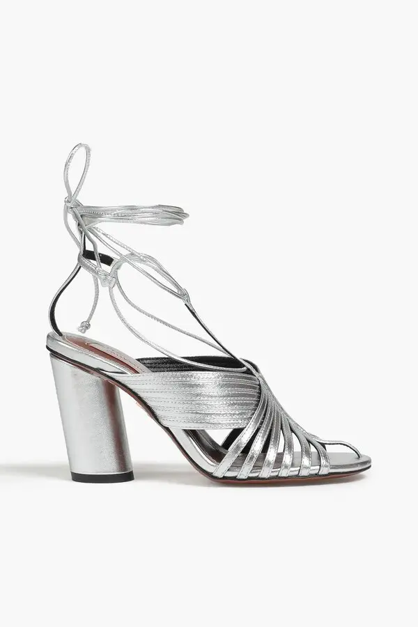 Zimmermann Laceup Metallic Leather Sandals