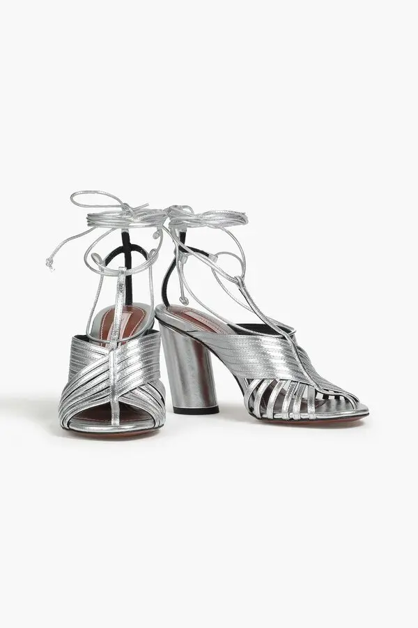 Zimmermann Laceup Metallic Leather Sandals