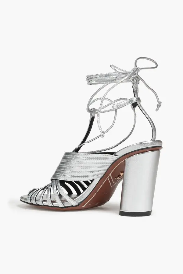 Zimmermann Laceup Metallic Leather Sandals