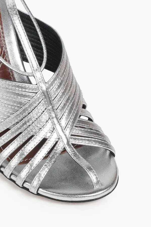 Zimmermann Laceup Metallic Leather Sandals