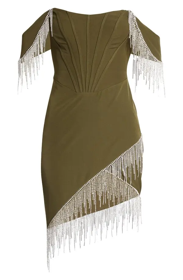white christmas dresses Lavish Alice Lemon Bustier Corset Wrap Midi Dress main image 1