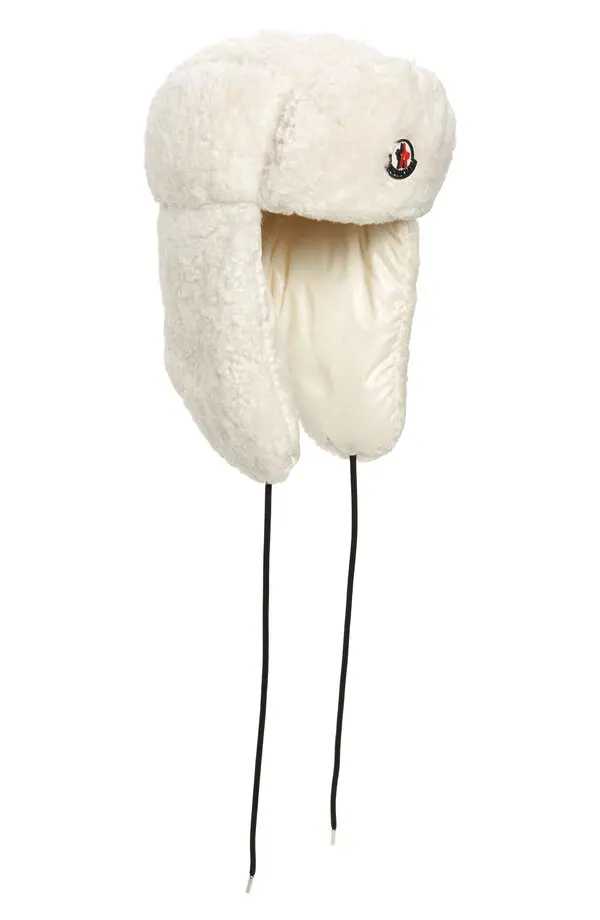 Moncler Faux Shearling Down Aviator Hat - Natural | Editorialist display picture 3