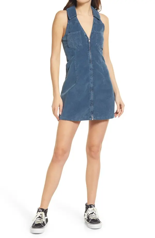 blue corduroy dress womens Share Your Story Light Blue Corduroy Shirt Dress, Medium - The Mint Julep Boutique main image 0