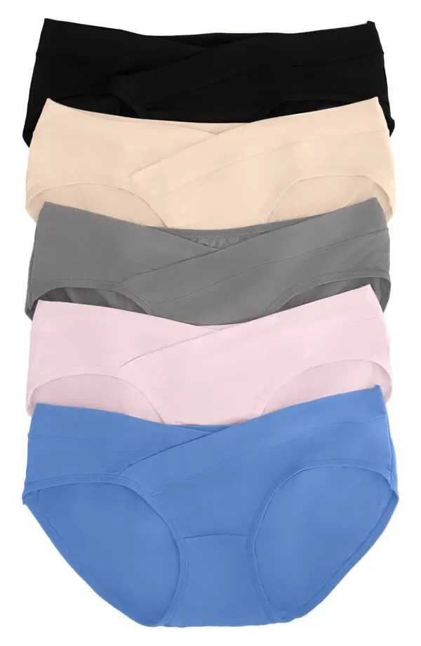 KINDRED BRAVELY 5-pack Under The Bump Full Coverage Maternity Briefs