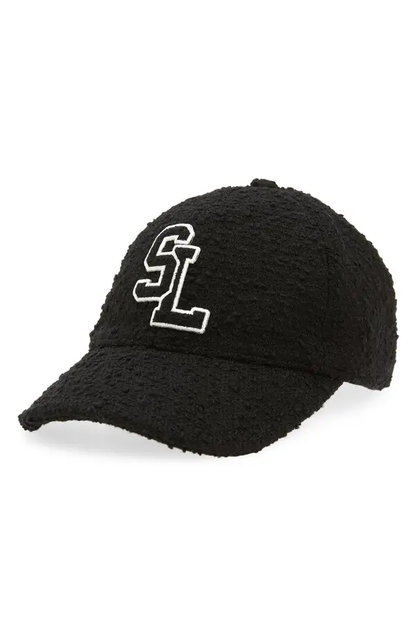 Saint Laurent Casquette Tweed Hat Saint Laurent Casquette Tweed Baseball Cap In Black | ModeSens main image 2