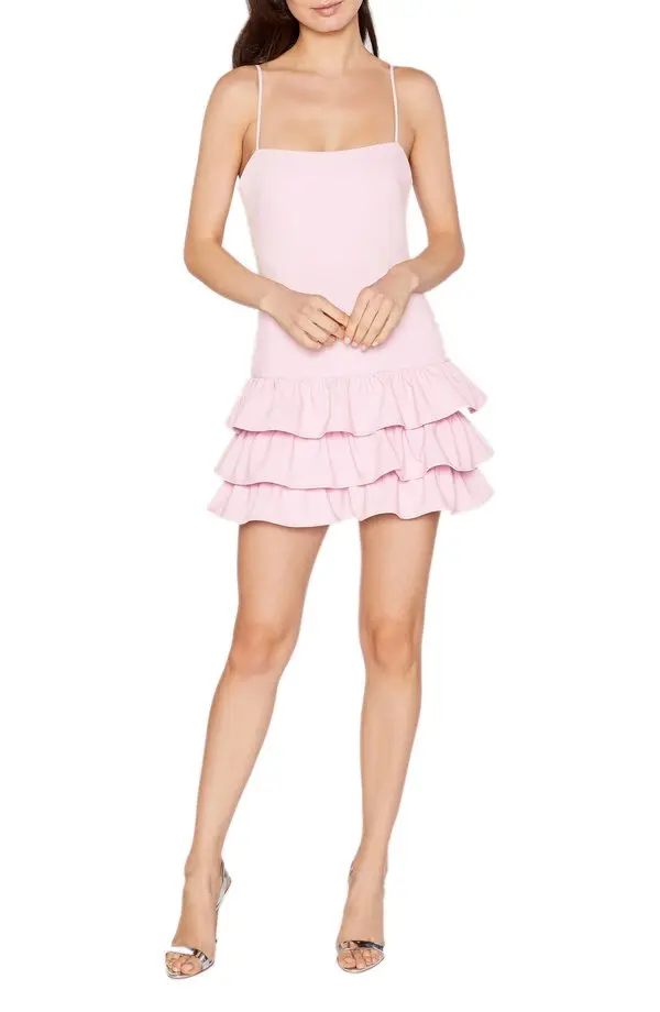 Likely Amica Tiered Ruffle Hem Minidress - Rose Shadow | Editorialist