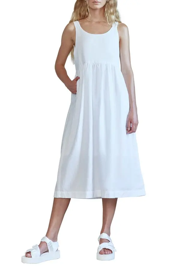 navy blue dress for baby girl Buy Roman White Textured Stripe Button Detail Midi 100% Cotton Dress from  Next USA main image 0