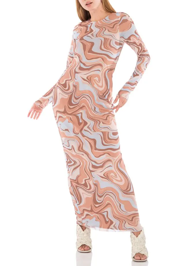 chinese dress ladies Long Sleeve Crewneck Maxi Dress | Butter Rib
